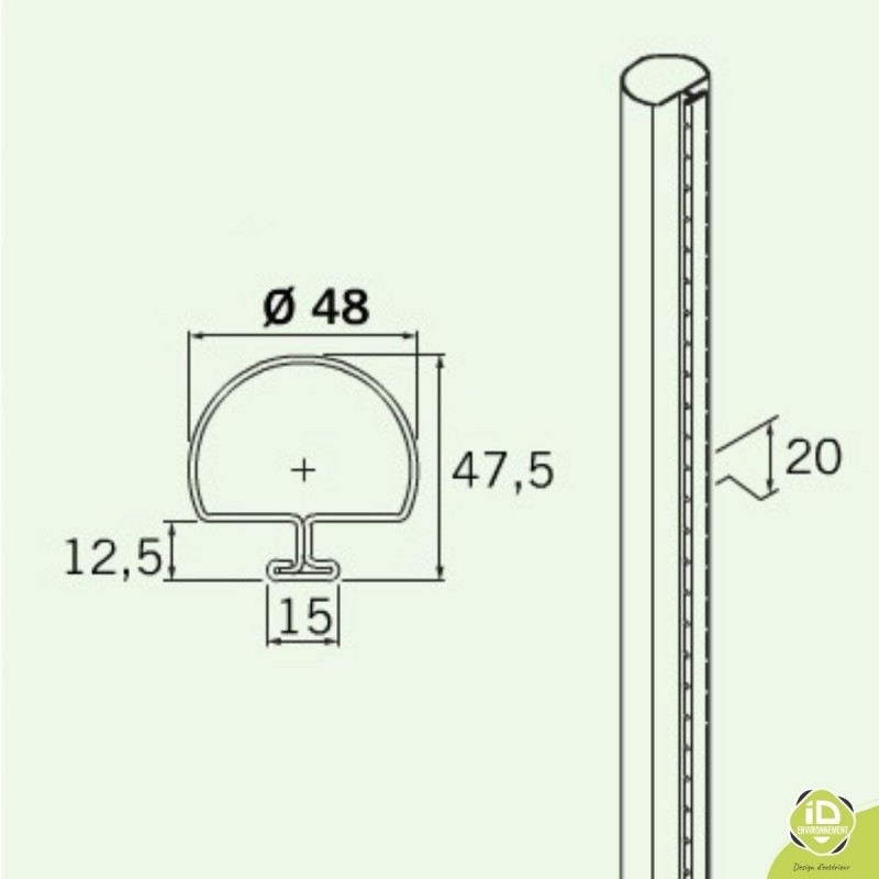 Poteau tube rond 48mm | ID Environnement