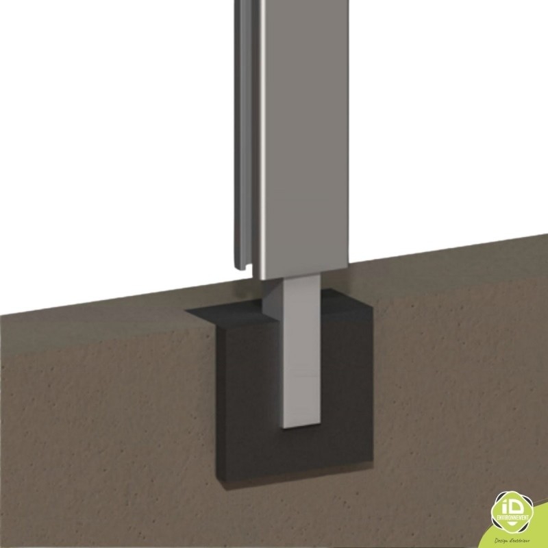 Poteau Alu pour clôture Brise-vue - Pack complet avec tube à sceller ...