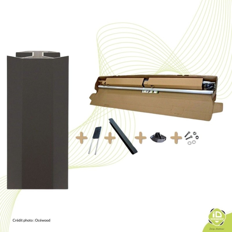 Poteau Alu - Pack complet avec insert à sceller | ID Environnement